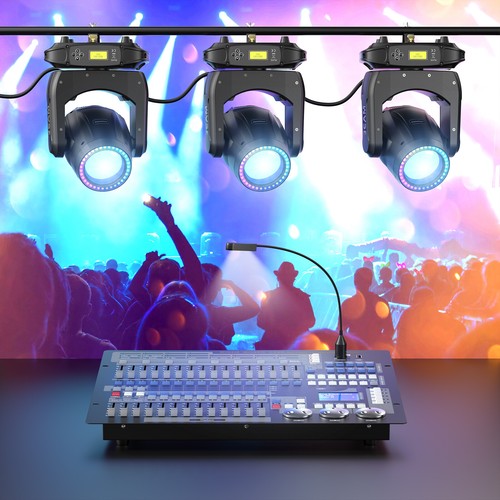 DMX Console 1024 DMX Stage DJ Light Controller Lighting LCD Display DJ ...