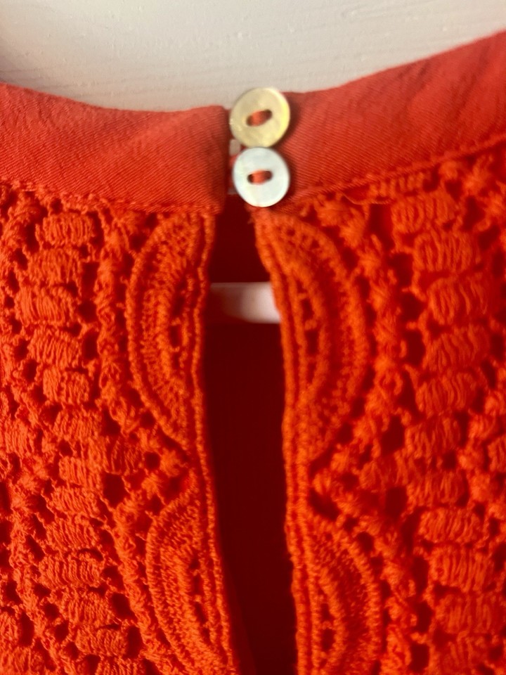 Pale Sky Women's Sleeveless Top, Size Small, Quin Keyhole, Crochet Trim ...