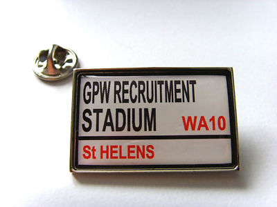 ST HELENS STADIUM STREET ROAD SIGN LAPEL PIN BADGE GIFT | eBay UK