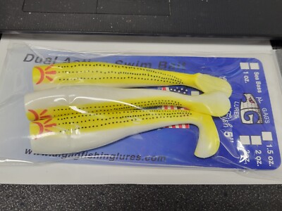 3 NEW Al Gags Whip-It Fish Replacement Tails 6" CHICKEN SCRATCH COLOR ...