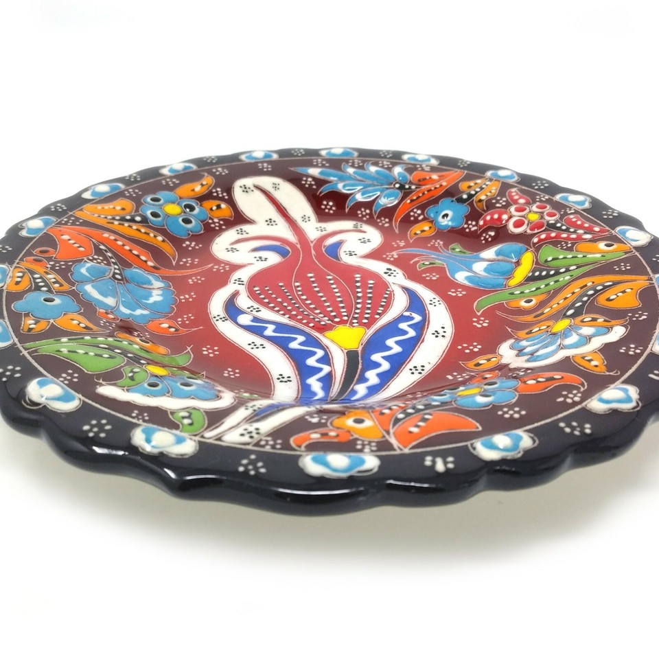 7" Handmade Turkish Plate Hand Painted Ceramic Plate Home Decorative ...