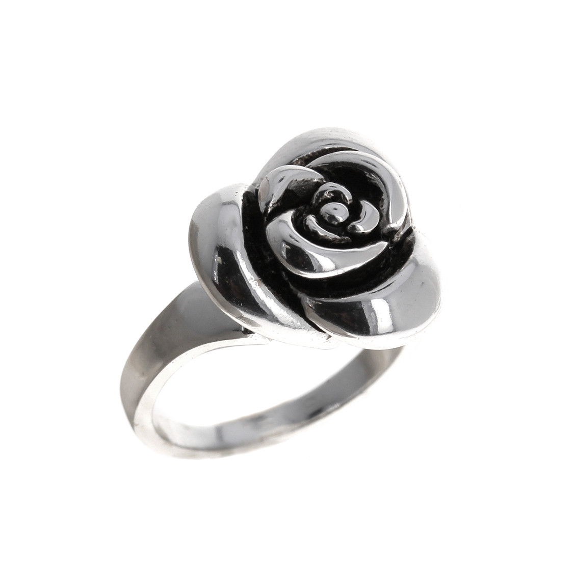 Sterling Silver Rose Ring, Blooming Rose Ring, .925 Sterling Silver ...