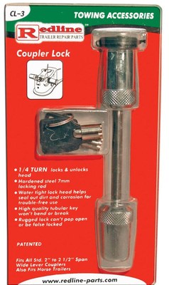 Trailer Coupler Lock - Fits All Standard 2" to 2-1/2" Wide Span Lever ...
