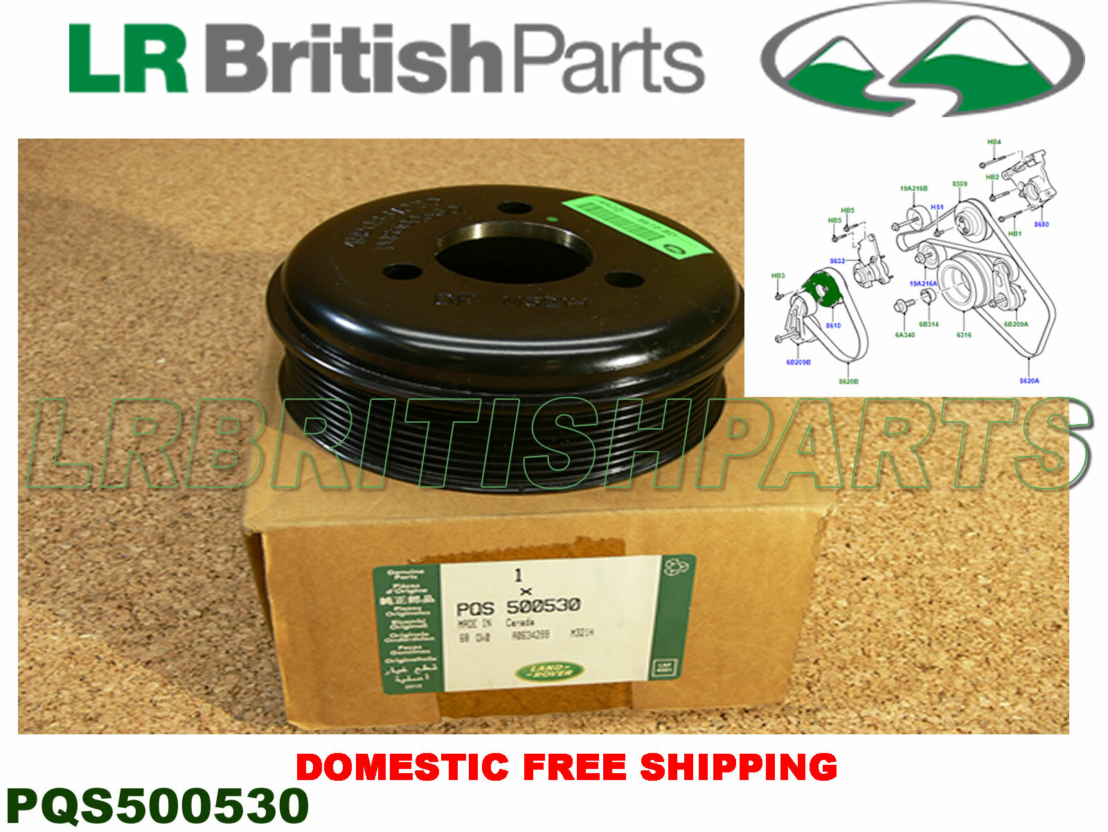 GENUINELAND ROVER DRIVE BELT PULLEY RANGE ROVER LR3 RANGE ROVER SPORT ...
