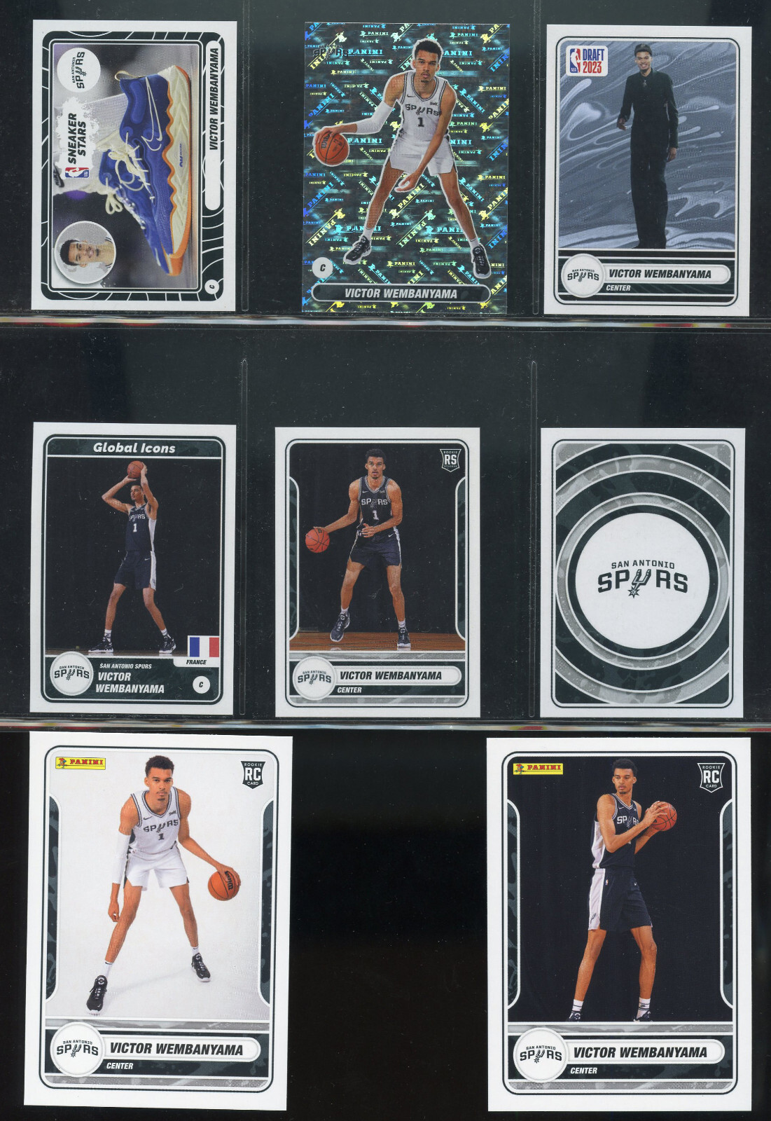 8 LOT 2023 PANINI NBA STICKER CARD DRAFT ROOKIE VICTOR WEMBANYAMA RC ...