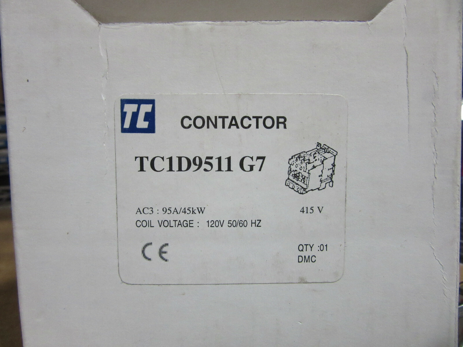 Shamrock TC1-D9511-G7 Contactor 3P 95A 120VAC Aux. Built-in 1 NO / 1 NC ...
