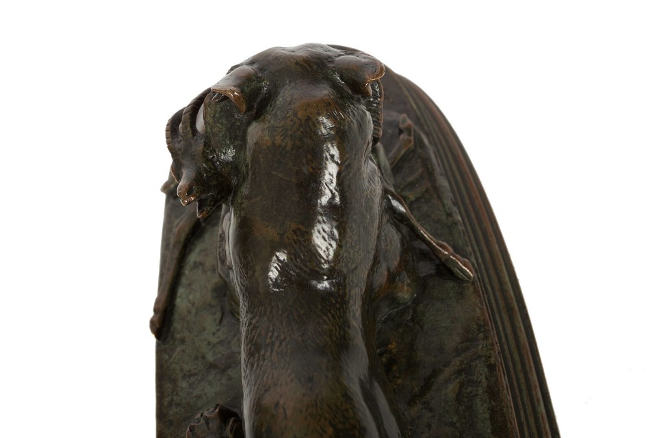 "Tiger Devouring Gazelle” French Bronze Sculpture by Antoine-Louis ...