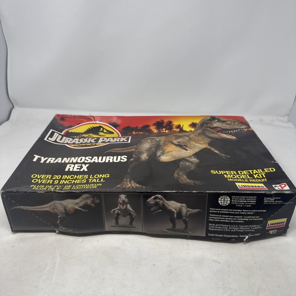 1993 Jurassic Park Tyrannosaurus Rex T-Rex Lindberg Model Kit 70271 NEW ...