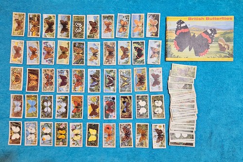 Full set 50/50 British Butterflies+44 extra-empty Card Book-Brooke Bond ...