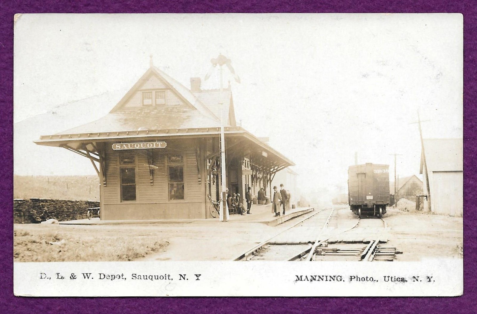 1909 RPPC D.L. & W. RAILROAD TRAIN DEPOT SAUQUOIT, N.Y. | eBay