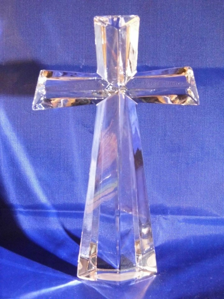 24% LEAD CRYSTAL CROSS Fine Bohemian Crystal - 7 1/2" Tall - Czech ...
