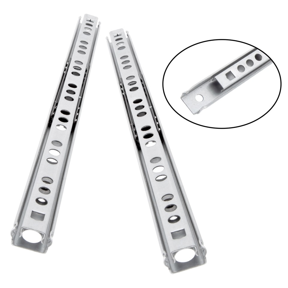 1-10 Pair Drawer Runners Slides Metal Groove Ball Bearing 17mm 27mm ...