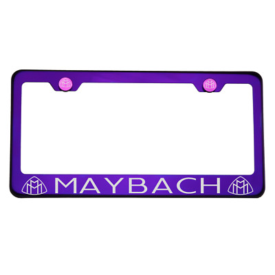 Laser Engraved Maybach Blue Purple Chrome License Plate Frame Stainless ...