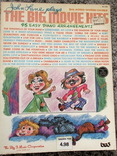 Big Movie Hits 45 Easy Piano Arrangements Big Notes Music Book | eBay