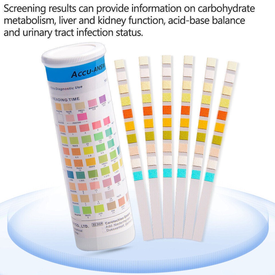 100 x Accu-ANSWER 10 Parameter Urine Test Strips 10-in-1 Urinalysis ...