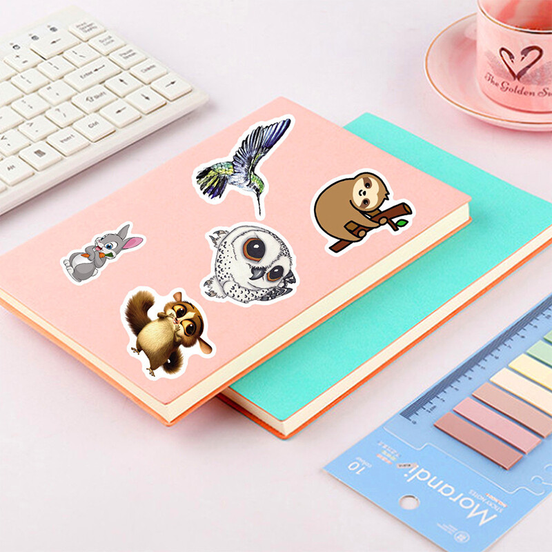50PCS Cartoon Cute Animal Stickers DIY Phone Laptop Snowboard Luggage ...