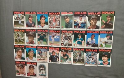 CLEVELAND INDIANS 1986 Topps Team Set CARTER FRANCO BANDO BERNAZARD 27 ...