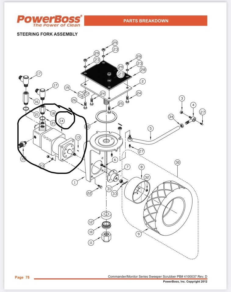 PowerBoss TSS/82 Hydraulic Motor 4000 Series Main Drive Part Number ...