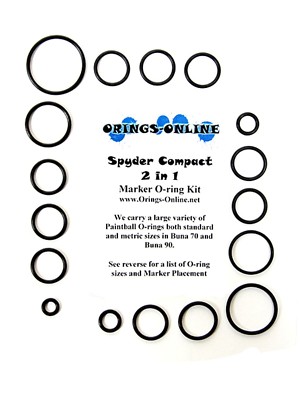 Spyder Compact 2 in 1 Paintball Marker O-ring Oring Kit x 4 rebuilds ...