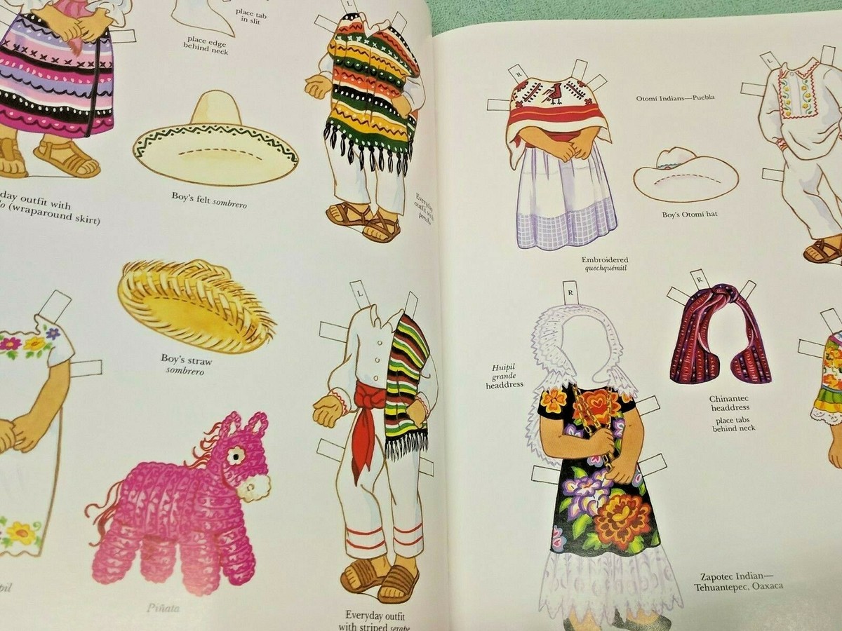 Mexican Paper Dolls Print Outs Printable Digital Version Of "folk