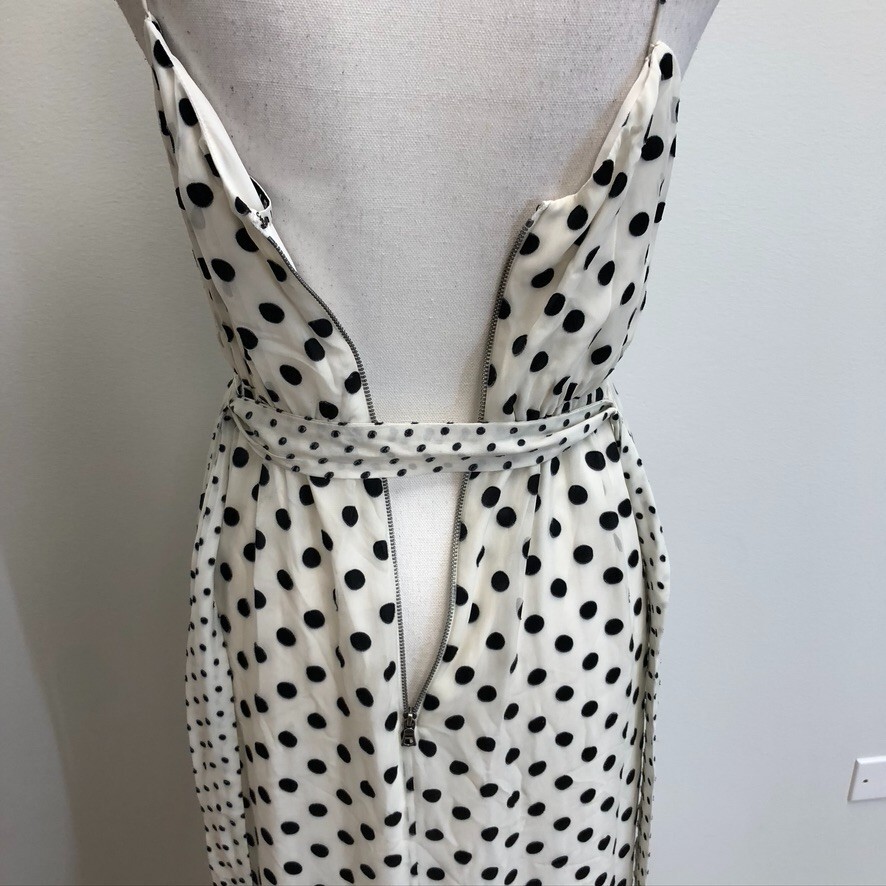 Alice + Olivia Dress Womens 4 Midi Mable Faux Wrap Dot Belted Summer ...