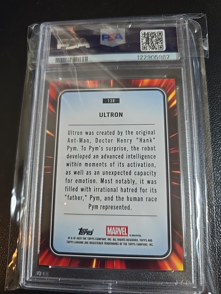 2025 Topps Chrome Marvel Ultron Blue & Green Shimmer Refractor /199 Psa ...