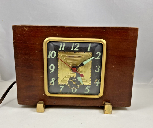 Working UNITED ALARM CLOCK MODEL 480 Wood Case - Functioning Alarm | eBay