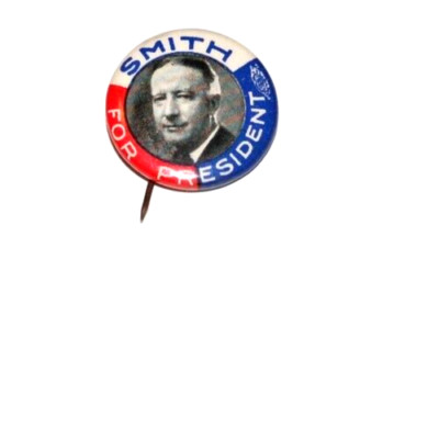 1928 ALFRED E. SMITH Al President campaign pin pinback button hoover ...