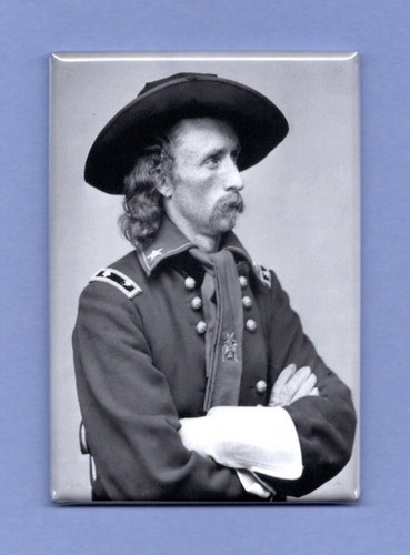 GENERAL GEORGE CUSTER *2X3 FRIDGE MAGNET* UNION CIVIL WAR INDIAN LITTLE ...