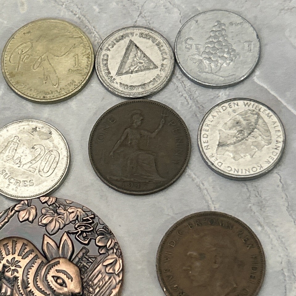 BIG LOT💥Mixed Tokens-USA & Foreign Coins Exonumia-Copper-Silver tone ...