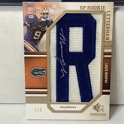 2009 SP Threads Letterman Louis Murphy ROOKIE Patch Auto 1/6 Gators XP ...