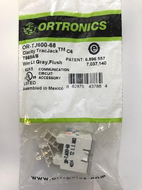 Ortronics Clarity TracJack Cat6 Jack Light Gray Or-tj600-68 for sale ...