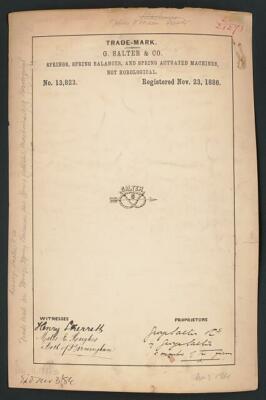 G. Salter & Co. for Salter Rope,Arrow Logo brand Springs,Spring ...