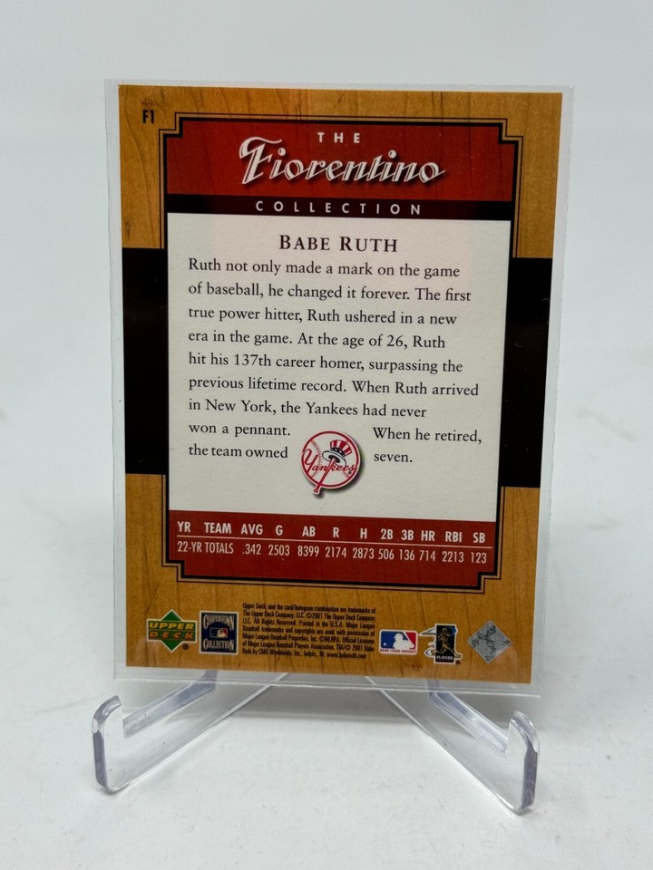 2001 Upper Deck Baseball Babe Ruth Fiorentino Collection Card #F1 | eBay