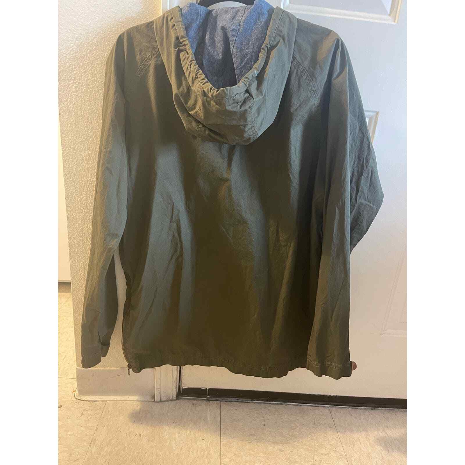 Dravus Mens Medium Hooded Sweatshirt Hoody OD GREEN ¼ ZIP COTTON ...