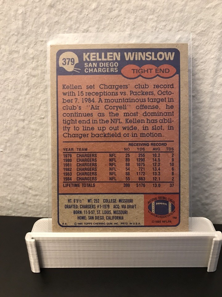 1985 Topps Football #379 Kellen Winslow NM or Better Chargers HOF Sharp ...