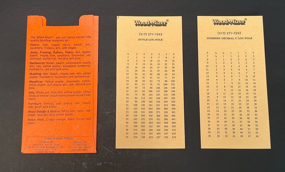 Vintage Wood-Mizer Log Rule & Lumber Scale – Bandsaw Mill Tool w ...