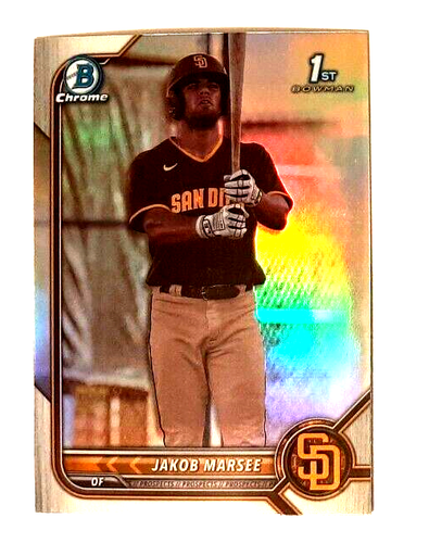 2022 Bowman Draft Chrome Base Refractor #BDC-73 Jakob Marsee Rc Padres ...
