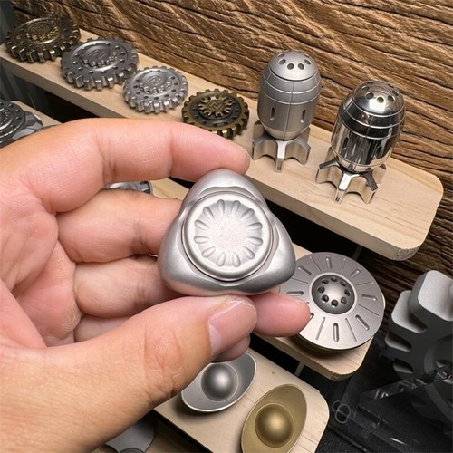 Novel EDC Fidget Spinner Creative Silver Stainless Steel Adult Fidget ...