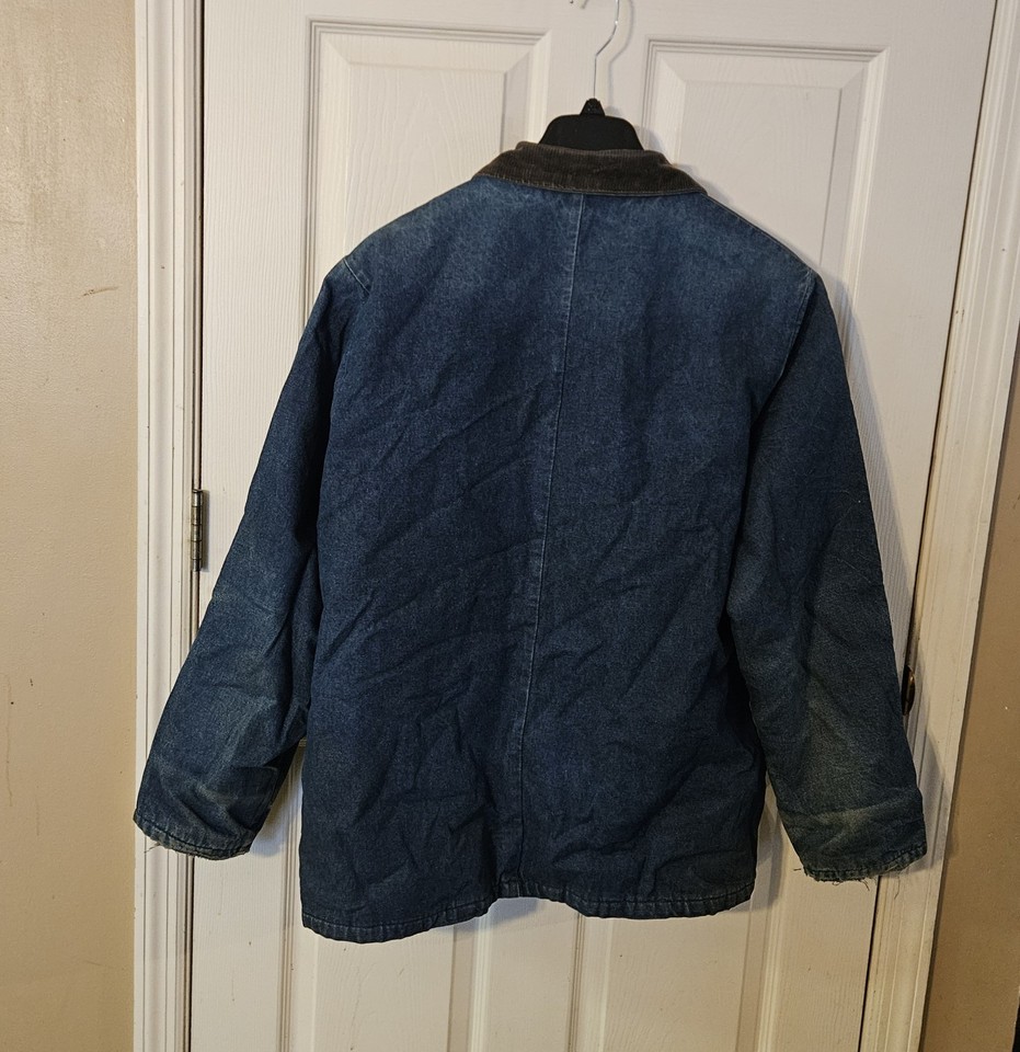 VTG 1970s LIBERTY Made In USA Denim Chore Jacket Blanket Lined Sz XL | eBay