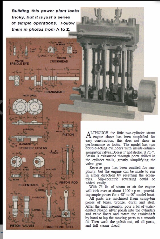 Old Vintage Antique Steam Marine Engine Unfinished Brass Compound Steam ...