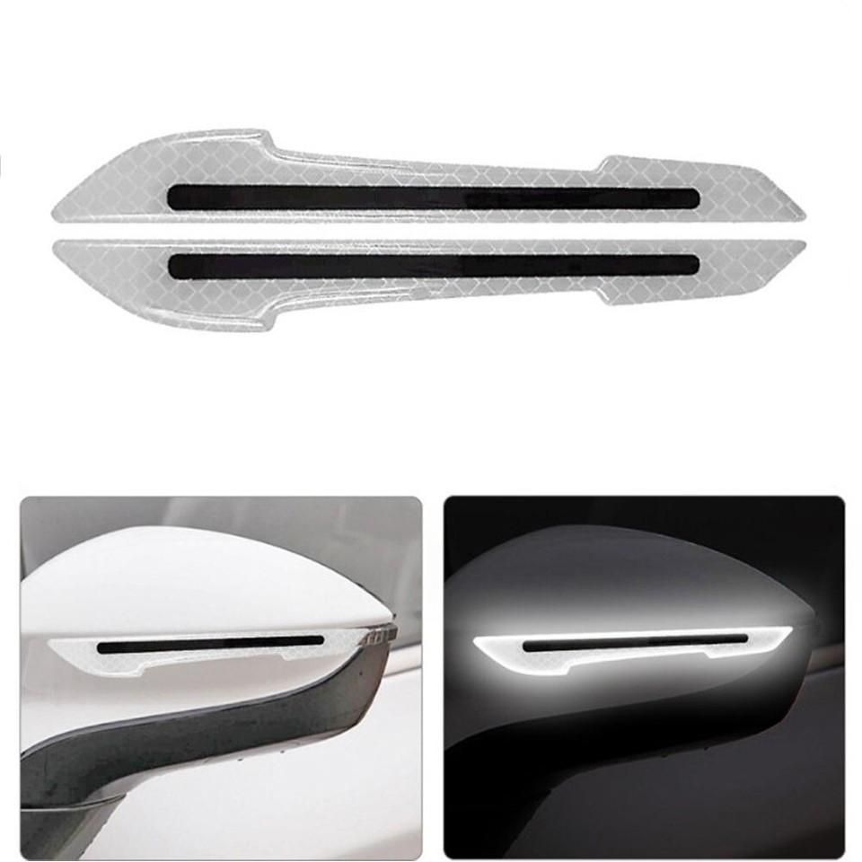 2x Reflective Carbon Fiber SUV Car Side Mirror Warning Decal Sticker ...