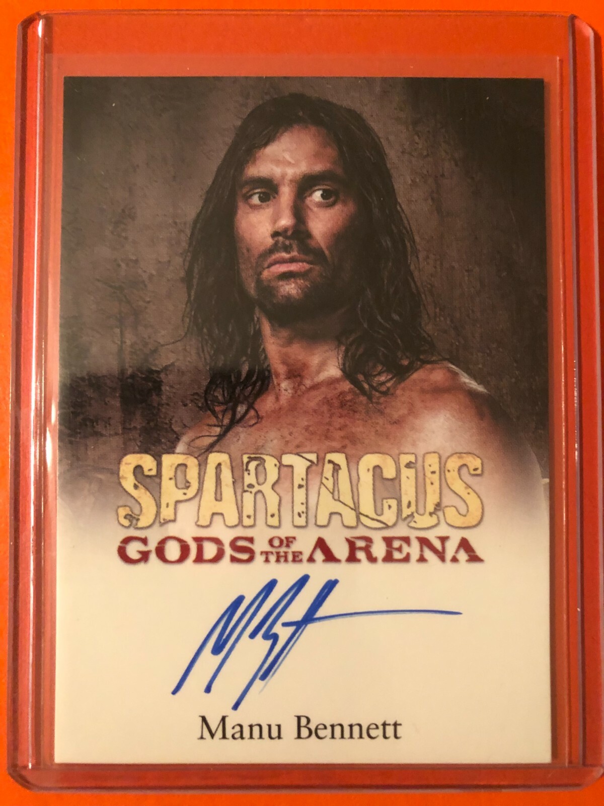 SPARTACUS GODS OF THE ARENA AUTOGRAPHED CARD BY MANU BENNETT AS CRIXUS ...