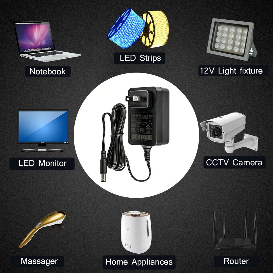 [UL] Kastar AC 110-240V DC 12V 2A Power Supply Adapter For Pumps ...