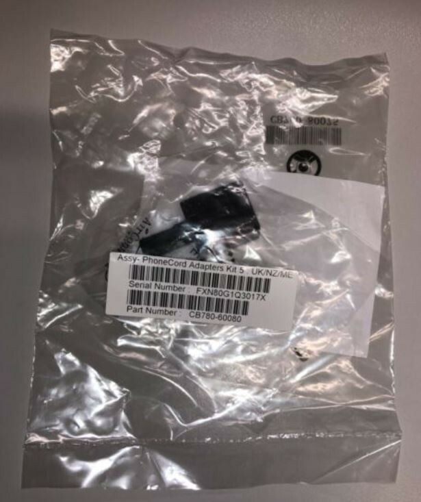 Genuine HP CB780-60080 Assy-PhoneCord Adapter Kit 5 : UK/NZ/ME - Black ...