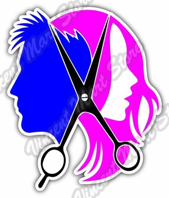 Barber Shop Haircut Hairstyle Scissor Bumper Window Vinyl Sticker Decal ...