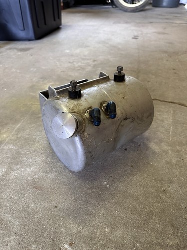 6” Round Aluminum Oil Tank For Harley Chopper Knucklehead Panhead ...