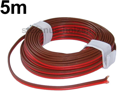 5m Litze rot-braun 2-adrig 0,14 mm² / 2x18x0,10 Kabel für Modellbahn ...