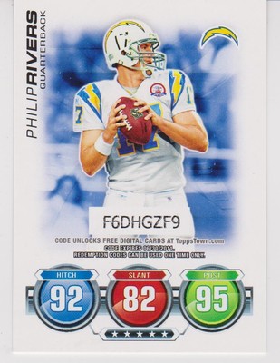 2010 Topps Attax Code Cards #36 Philip Rivers (Chargers) | eBay