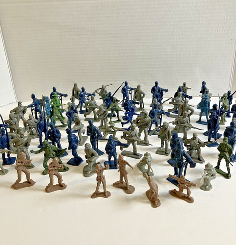 Lot of 73 US Army Men Plastic Toy Military Soldiers Different Poses ...